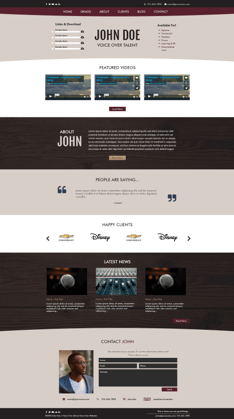 Advanced Layouts - Voice Actor Websites & Voice Over Web Design