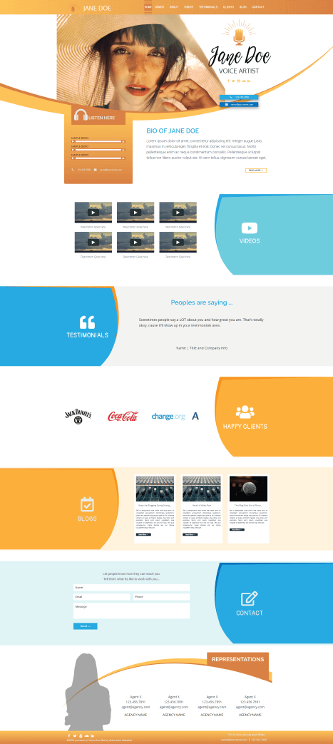 Advanced Layouts - Voice Actor Websites & Voice Over Web Design