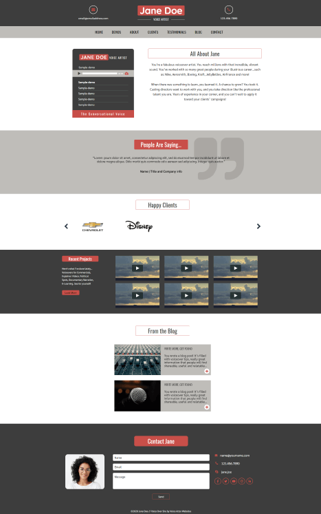 Advanced Layouts - Voice Actor Websites & Voice Over Web Design