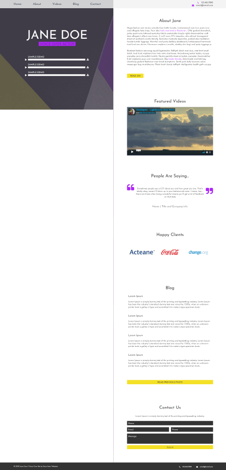 Advanced Layouts - Voice Actor Websites & Voice Over Web Design